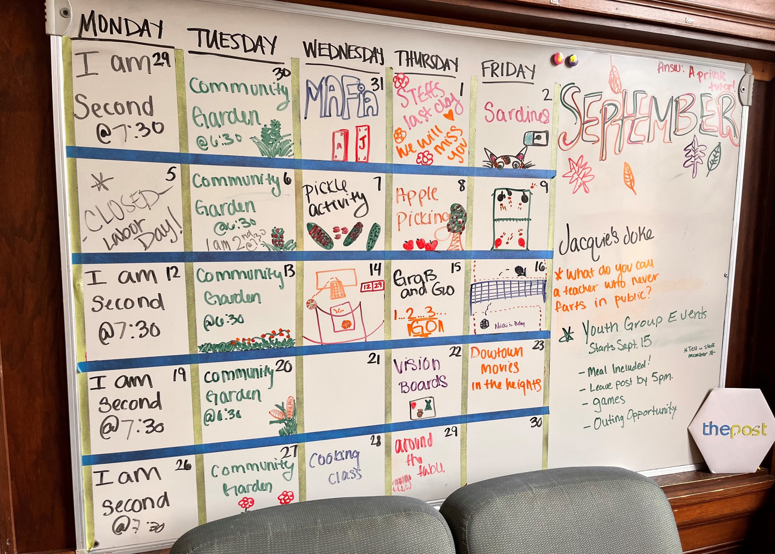 September 2022 Calendar - The Post Youth Center